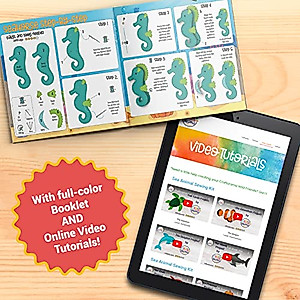 Craftorama Sewing Kit for Kids, Fun and Educational Sea Animal Craft Set for Boys and Girls Age 7-12, Sew Your Own Felt Animals Craft Kit for Beginners, 165 Piece Set