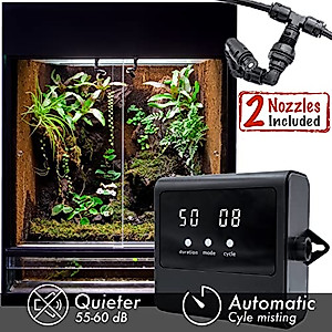 MrReptile Reptile Mister Humidifier, Automatic Mister for Reptiles、Indoor Plants, Upgrade MS100 Mister, Reptile Misting System