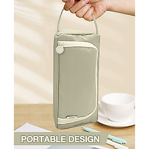 Large Capacity Pencil Case Pen Bag, Pencil Bag Stationery Storage Pencil Pouch, Handheld Makeup Pouch Holder Pencil Organizer College School Office Supplies for Student Christams Gift (Light Green)