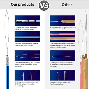 Hair Tinsel Kit with Microlinks Tools, Fairy Hair Glitter Hair Extensions, Hair Tensile, Heat Resistant (47 Inch,12 Colors)