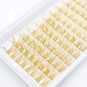 Brown Lash Clusters Blonde Lash Extension 96pcs Light Brown Cluster Lashes D Curl 8-16mm Wispy Individual Lashes With Clear Lash Band Eyelash Extension Clusters By DAODER(Brown Lash Cluster 007)