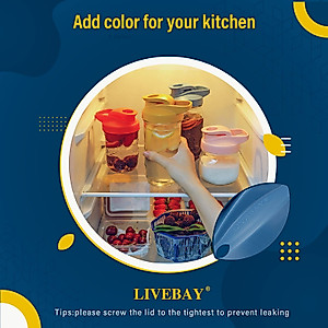 LIVEBAY Mason Jar Flip Cap Lid with Airtight, Leak-Proof Seal and Easy Pour Spout Wide Mouth 4 Colors (Jar Not Included)