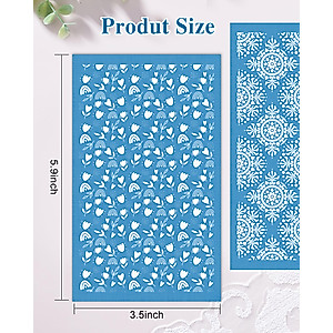 Puocaon Boho Clay Silk Screen - 8 Pcs Paisley Silk Screen Stencils for Polymer Clay Jewelry, Reusable Screen Stencils for Polymer Clay Earrings Making, Mystic Boho Polymer Clay Silk Screen Stencils
