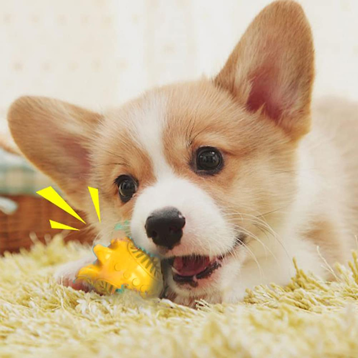 POPETPOP Teething Toys Teething Toys Teething Toy Dog Toothbrush Chew Toy Sound Chewers Toy Molar Toy Care Teeth Cleaning for Medium Large Dogs Teething Toys Teething Toy Chew Toys