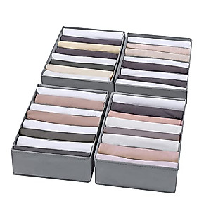 Coorganisers 4 Packs T-shirt Drawer Organizers for Clothing,8 Grids Compartment Storage Box Wardrobe Clothes Organizer, Washable Clothes Organizer for Folded Clothes, T-shirt, Legging, Silk Scarve