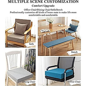 RCDPK Custom Bench Cushion Personalized Chair Pad, Garden Patio Furniture Bench Cushions, 50D High Resilience Sponge, Removable Linen Cushion Cover, for Indoor Outdoor Furniture (Custom Size, Brown)