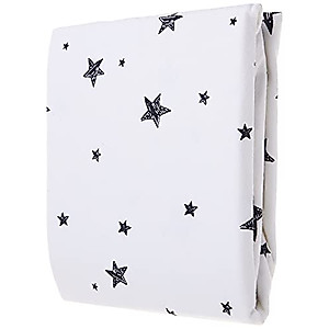 Kushies Crib Sheet Flannel Scribble Stars Black & White (S330-609)