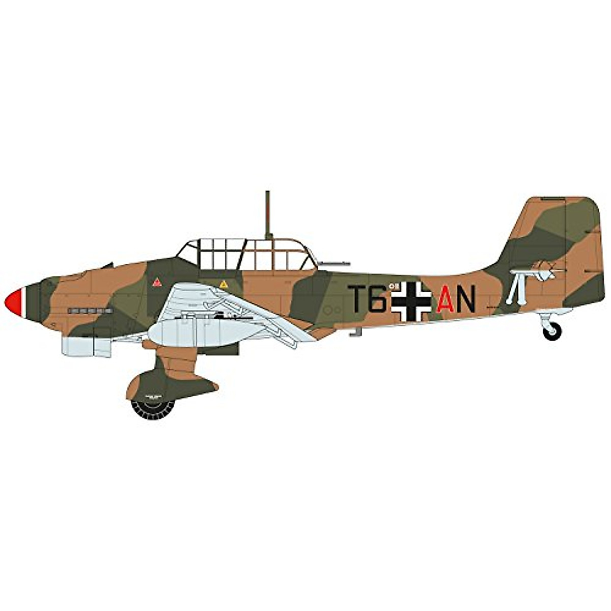 Airfix Junkers Ju87R-2/B-2 Stuka 1:48 WWII Military Aviation Plastic Model Kit A07115, Red