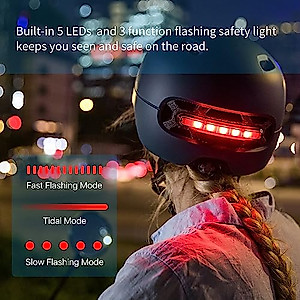 Smart4u SH50U Smart Bike Helmet with Light, Bicycle Helmet with Rear Light | Brake Warning Light | Fall Detection, CPSC Certified, Bike Helmet for Adults Men Women, Bicycle Helmet for Urban Commuter