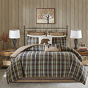 Woolrich 26 by 26-Inch Hadley Plaid Sham, Euro, Bark