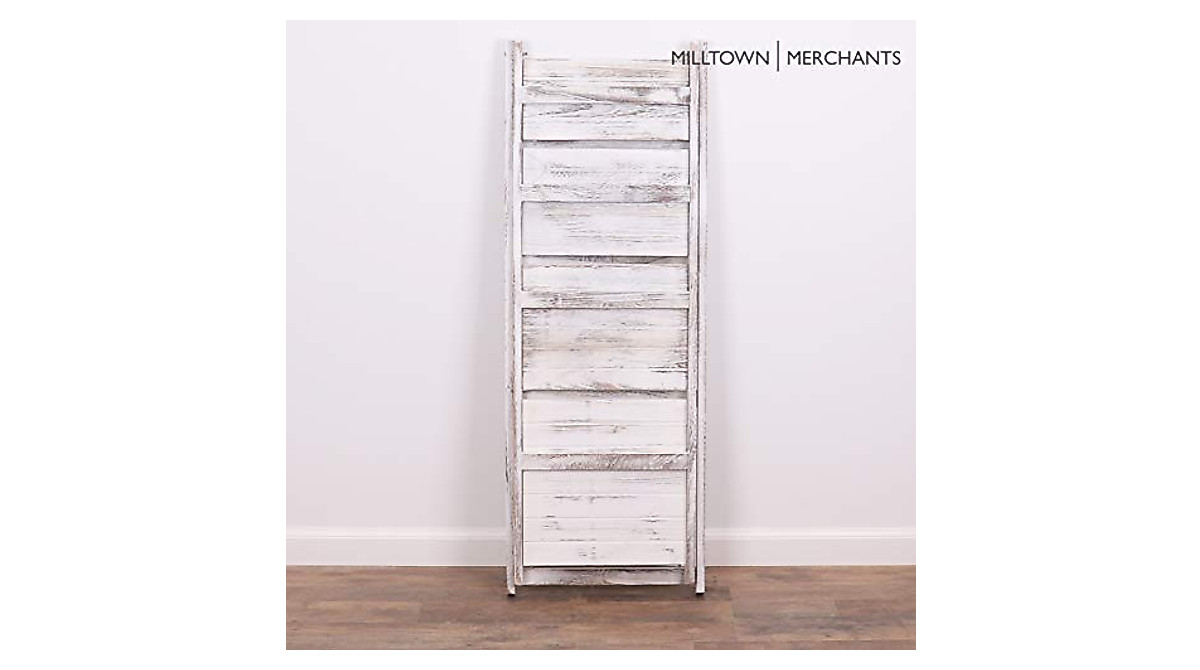 Milltown Merchants Ladder Shelf - Rustic Wood Bookshelf