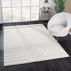LUXE WEAVERS Modern Geometric Cream 8x10 Area Rug