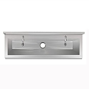 GagalU Wall Mount Utility Sink Commercial Hand Washing Basin, Stainless Steel Prep/Bar Sinks with 2 Faucet, Heavy Duty Large Kitchen Sink Laundry Station Mop Sink, for Restaurant/School/Hospital