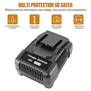 ADVTRONICS 18V R86092 Fast Charger for RIDGID 18V Battery R840083 R840085 R840086 R840087 AC840085 AC840086 AC840087P AC840089