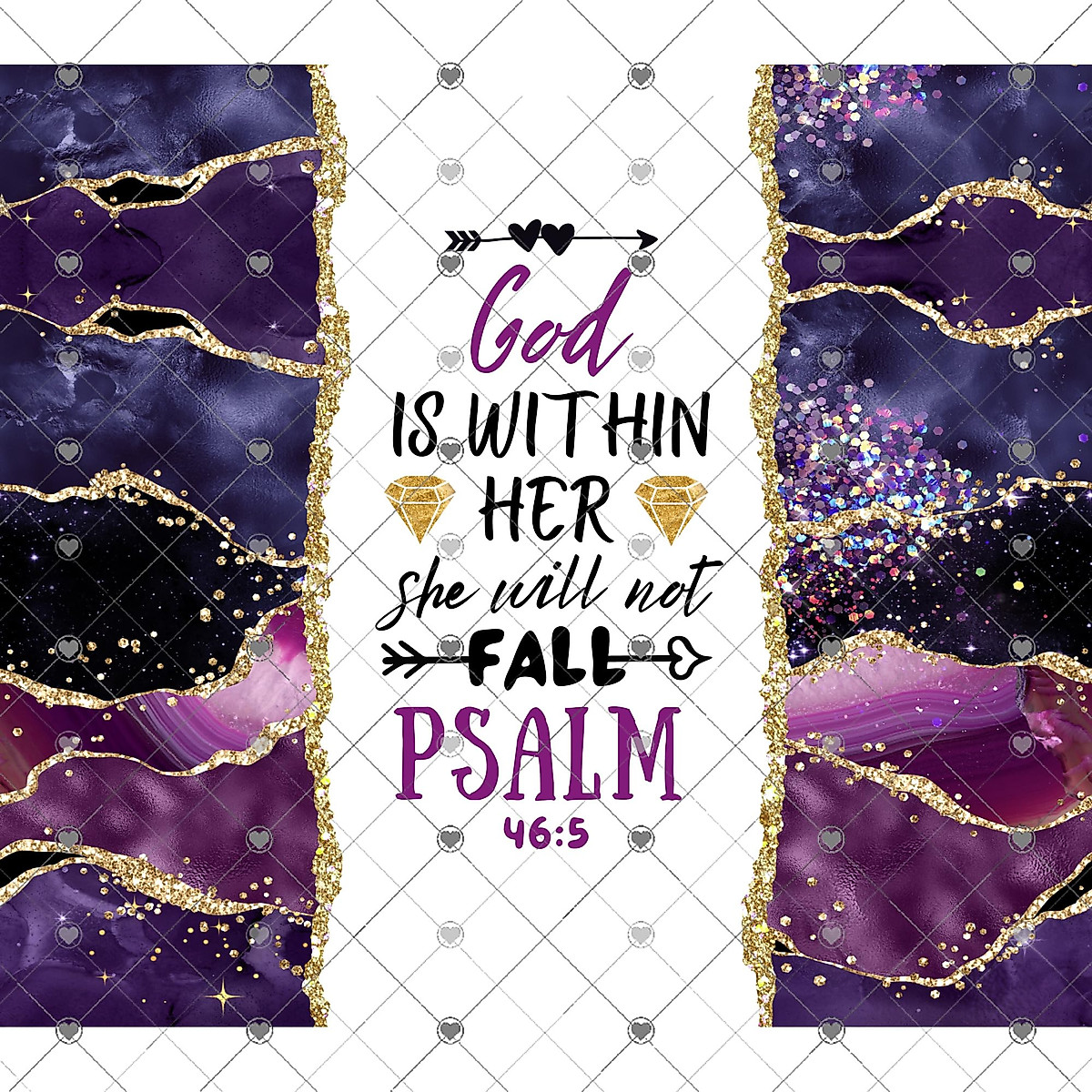 God is Within Her Psalm 46:5 Tumbler Sublimation Transfer, Ready to Press, 20 oz Straight Tumbler, Psalms Christian Transfer for Tumbler