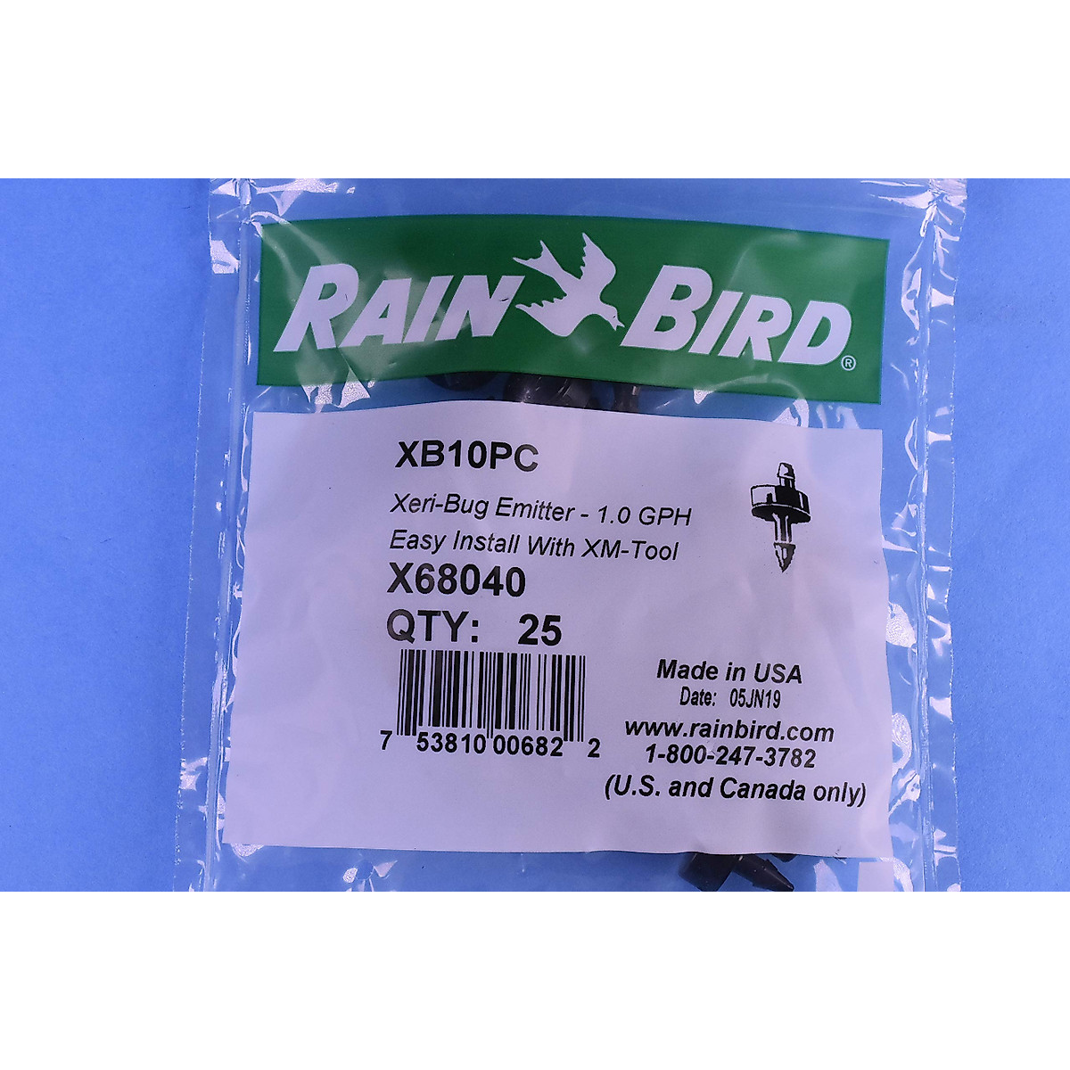 Rainbird XB10PC 1.0 GPH Drip Irrigation Emitters w/Free Installation Tool