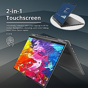 Lenovo Yoga 7i 16" WUXGA 2-in-1 Touchscreen Laptop, Intel Core i5-1335U, 8GB LPDDR5 RAM, 256GB SSD, Backlit Keyboard, Fingerprint Reader, Intel Iris Xe, FHD Webcam, Grey, Win 11, 32GB USB Card