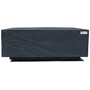 Elementi Plus Roraima Outdoor Table 40 Inches Fire Pit Patio Heater Concrete Firepits Outside Electronic Ignition Backyard Fireplace Cover Fire Glass Included Liquid Propane