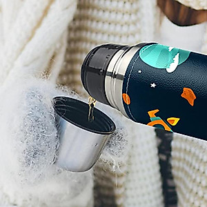 Starship Cartoon Stainless Steel Water Bottle Leak-Proof, Double Walled Vacuum Insulated Flask Thermos Cup Travel Mug 17 OZ