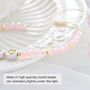 Lanqueen Cute Crystal Matching Beads Bracelet for Mother & Daughter/Big Sister & Little Sister/Aunt & Niece Mothers Day Gifts for Mother/Daughter/Aunt/Niece, Plastic, Cubic Zirconia