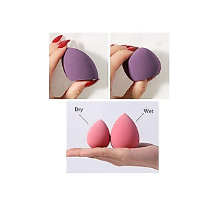 Sinen 4 Pcs Dry and Wet Use Makeup Sponge Set Blender Beauty Foundation Blending Sponge for Liquid, Cream, and Powder with Egg Holder Box