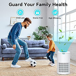 Air Purifiers for Home Large Room Up to 1345 Ft², Tailulu H13 True HEPA Air Cleaner Purify Smoke Dust Pollen Pet Hair Allergies for Bedroom Living Room Kitchen Office, Air Filter with Sleep Mode