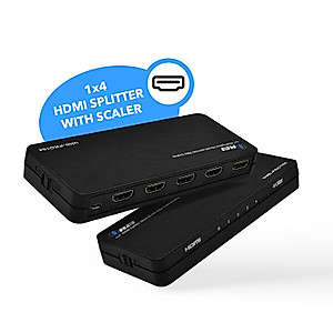 OREI 4K HDMI Splitter 1 in 4 out Duplicate / Mirror 4K Screens w/ Down Scaler 4 Ports Upto 4K@60Hz 1080p & 3D Supports EDID Control, UHD-PRO104