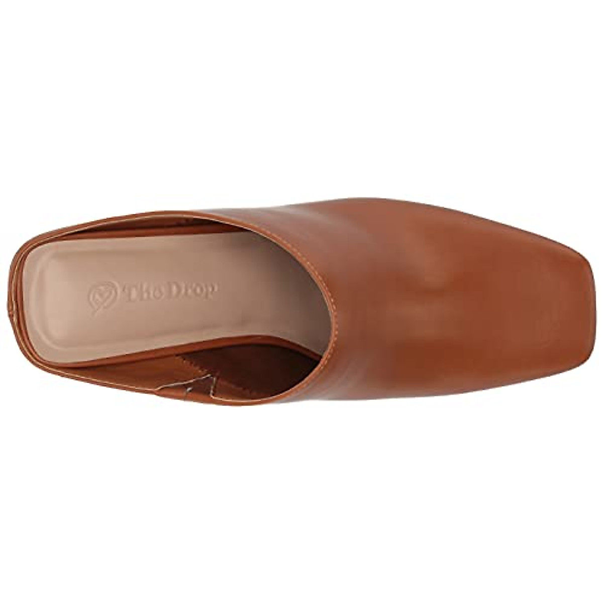 The Drop Women's Avena Square Toe Block Heel Mule, Cognac, 8
