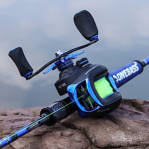 Sougayilang Baitcasting Fishing Reel with 9 + 1 Anti-Reverse Ball Bearings, 8.1:1 High-Speed Gear Ratio Casting Reel-Blue-Right