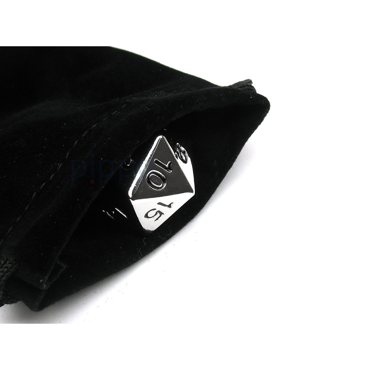 Koplow Games Large 22mm Zinc Metal Alloy Countdown D20 Dice w Black Bag, 1 Pc - Black Numbers