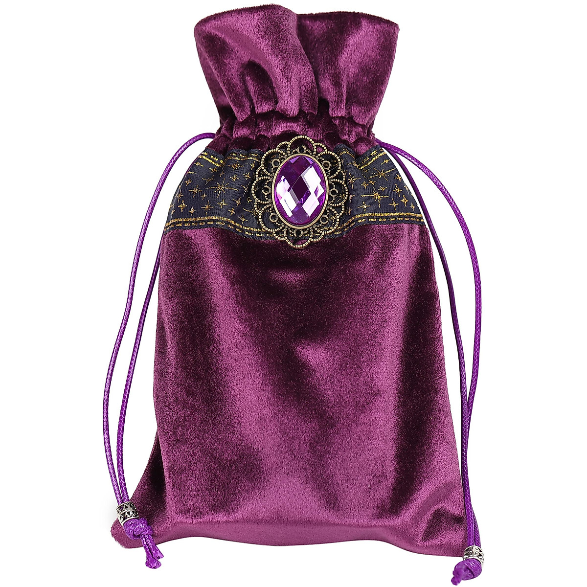 DOARLUO Tarot Bag Pouch Dice,Rune or Card Gift Bag,Drawstring Storage Bucket Bag 5" x 8" (Purple)