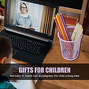 Banshou Pencil Holders,Mesh Pen Holder for Desk,Purple Round Pencil Holder for School,Home,Office and other Office Desk Organizers (Purple 6Pack)