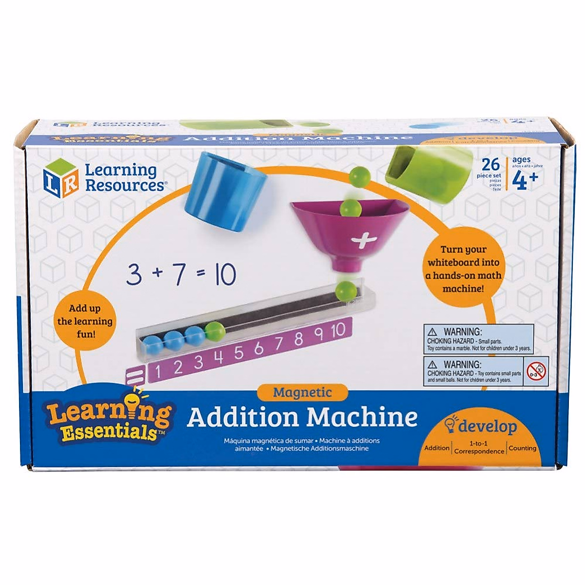 Learning Resources Magnetic Addition Machine, Math Games, Classroom Supplies, Homeschool Supplies, 26 Pieces, Ages 4+
