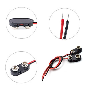 SDTC Tech 2-Set 4X 1.5V AA Battery Holder and I Type Battery Snap Connector Kit 6 Volt Thicken Plastic Battery Case Box