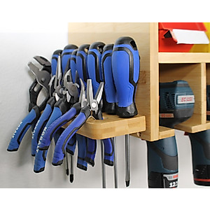 DupliM Bamboo Wall-Mounted Power Tool Organizer, Power Drill Holder and Tool Storage Rack - FSC-Certified – Assembly Required