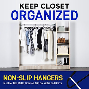 Lifemaster Velvet Non-Slip Plastic Hanger Set - 20 Pieces Non-Slip Clothes Hanger Set with 360° Swivel Hook, Space-Saving, Sleek Design, Smooth Velvet Finish, Lightweight Construction - Black