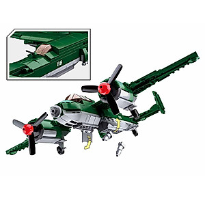 DAHONPA TU-2 Fighter Military Army Airplane Building Bricks Set with 1 Figure, 311 Pieces Air-Force Build Blocks Toy, Gift for Kid and Adult.