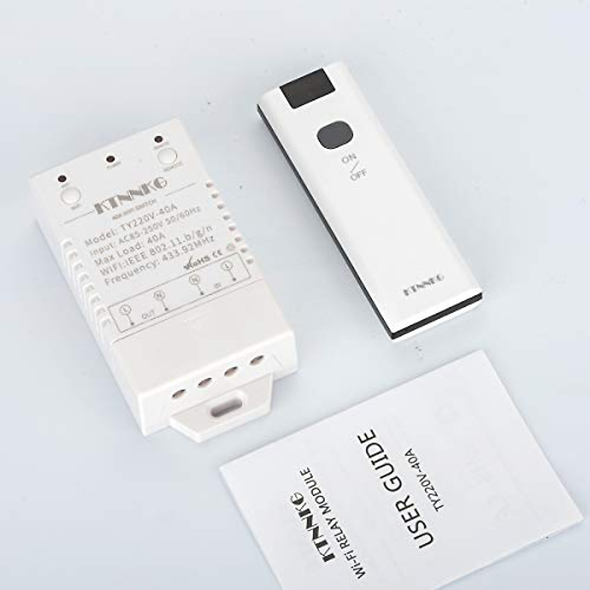 KTNNKG 40amps WiFi Switch for Garden Light, Pool Pump and Dust Collector,Support Remote Control,Compatible with Tuya APP,Neutral Wire Required,110V 220V ac