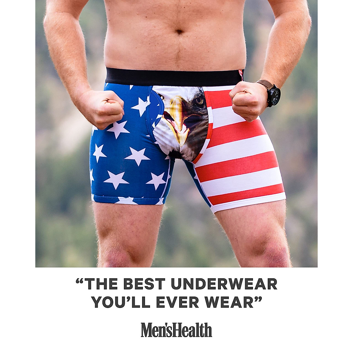 Shinesty Hammock Support Pouch Underwear For Men | Mens Underwear Boxer Briefs with Fly | US Large American Eagle