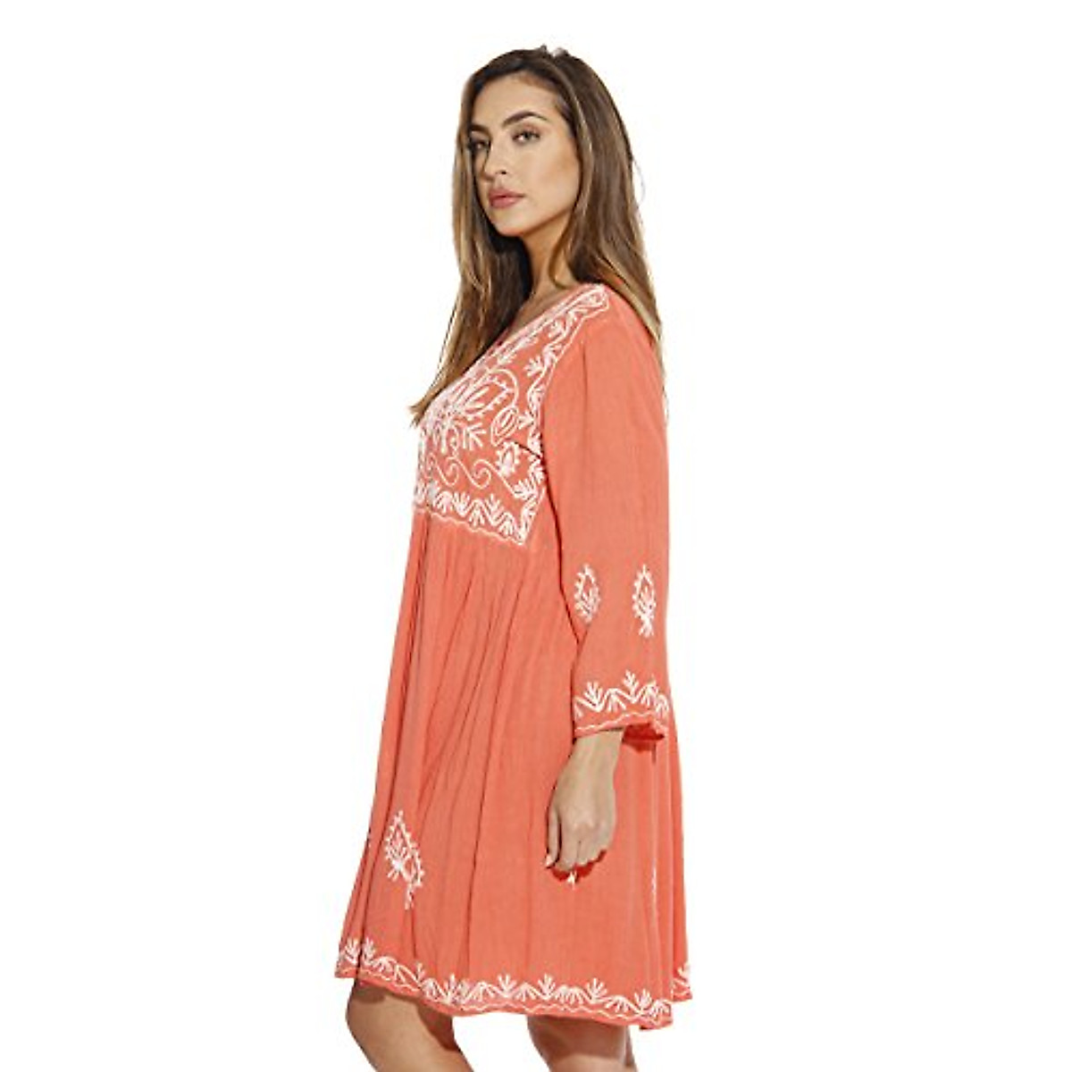 Riviera Sun Tunic Dresses for Women 21643-CORAL-3X