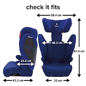 Diono Monterey 4DXT Latch, 2-in-1 High Back Booster Car Seat with Expandable Height, Width, Advanced Side Impact Protection, 8 Years 1 Booster, Blue