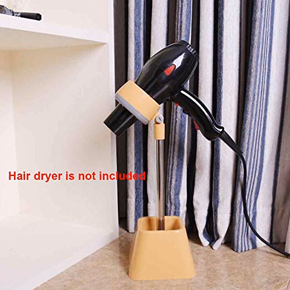 Bibabala Hands Free Hair Dryer Stand,180 Degrees Rotation Lazy Hair Dryer Holder with Non Slip Base, Suitable for Bathroom, Vanity, Makeup Room Countertop(Creamy White)
