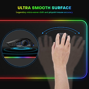 YXLILI Mouse Pad Gaming Large Mouse Pads for Keyboard and Mouse Extended RGB Mouse Mat, 12 Lighting Modes, Waterproof, Non-Slip Rubber Base XXL Mousepads for Desk Computer PC Laptop-31.5 X 12inches