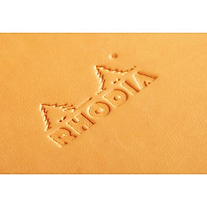 Rhodia - Ref 118608C - Webnotebook (96 Sheets) - A5 in Size, Lined Rulings, Leatherette Cover with Elasticated Strap, 90gsm Brushed Ivory Vellum - Orange