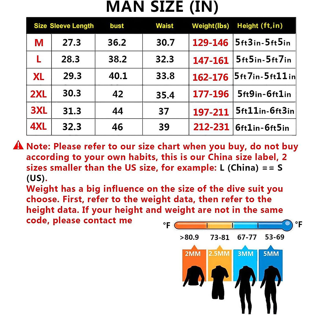 Wetsuits Men's Ultra Stretch 7Mm Neoprene Full Suits Long Sleeve, Winter Warm Front Zip Full Body Diving Suit for Snorkeling Scuba Diving Swimming,XL