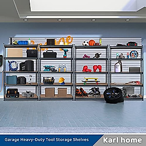 Karl home Garage Shelving Heavy Duty, 5-Tier Large Size Adjustable Metal Shelving Unit Rack Organization for Garage Pantry Basement, 2000lbs,43.3" L x 17.7" W x 70.9" H, Gray