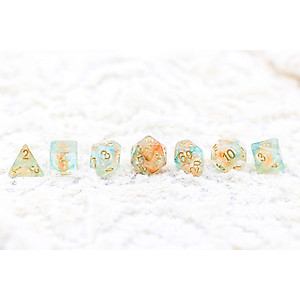 3DEGOS Spirt of Merlin Wizard DND Dice Set for Dungeons and Dragons Gifts, D&D, D and D, Pathfinder, Accessories, D20, Polyhedral, Resin Dice, Metal, Dice Tray, Tower, Bag, Box