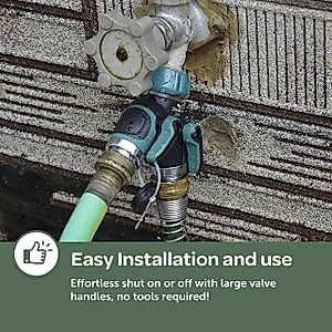 2WAYZ Dual Outlet Water Hose Splitter – Heavy-Duty Brass Y Connector, 360° Rotation, Easy Installation, Leak-Proof Design with Spigot Extender - Ideal for Garden, Washing Machines, Outdoor Faucets