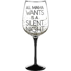 Amscan Jumbo Silent Night Wine Glass, Holiday Gifts, 30 oz.