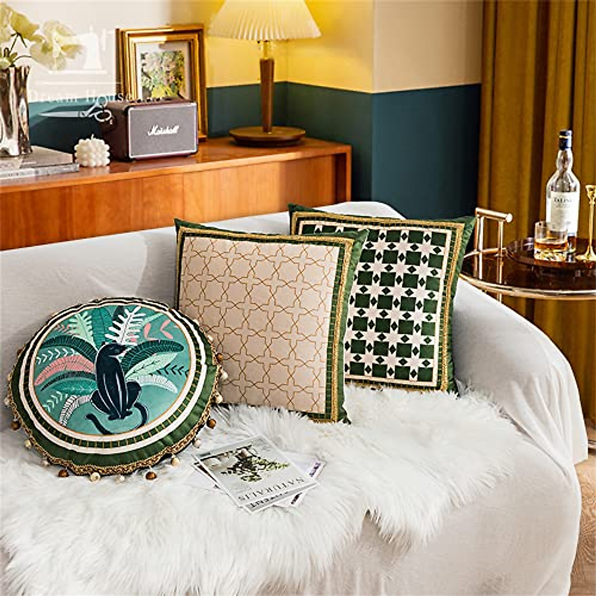 American Light Luxury Pillow 4-Piece Set Retro Ethnic Home Soft Sofa Cushion Cushion